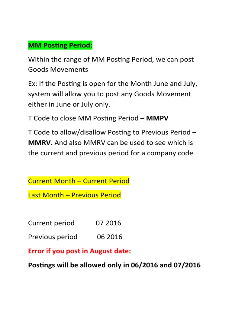 MM and FI Posting Periods by Ganesh Padala | PDF