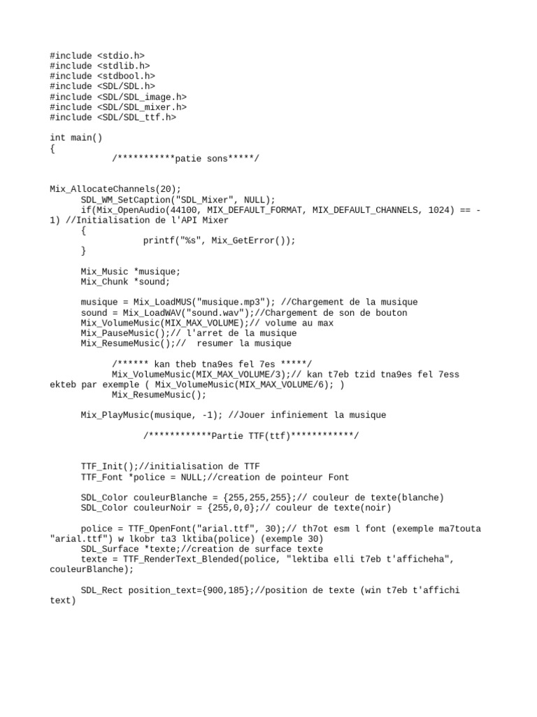 Programmation Audio et Graphique SDL | PDF | Graphisme | Entrée/Sortie