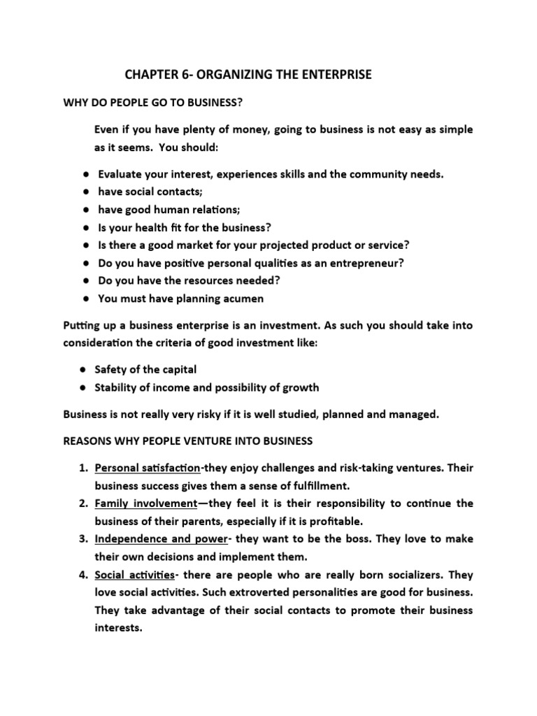 Chapter 6-Organizing The Enterprise | PDF | Corporations | Sole Proprietorship