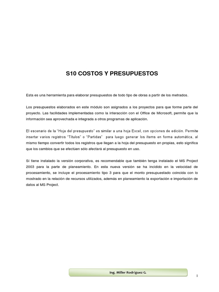 S10 Costos y Presupuestos | PDF | Presupuesto | Ventana (informática)