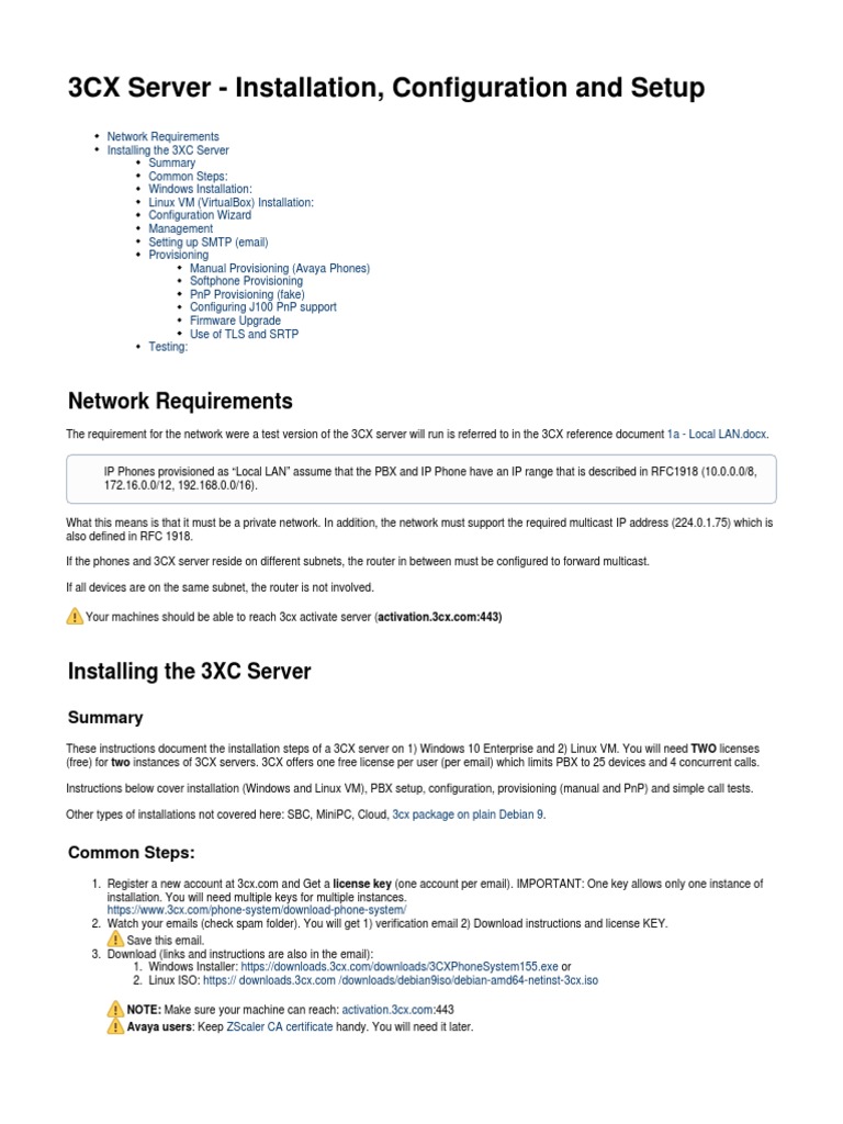 ENDPOINT 3CXServer-Installation, Configuration and Setup | PDF | Session Initiation Protocol ...