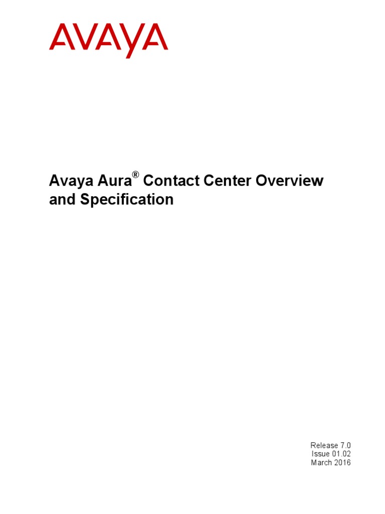 Avaya Aura Contact Center Overview and Specification | PDF | Call Centre | Computer Network