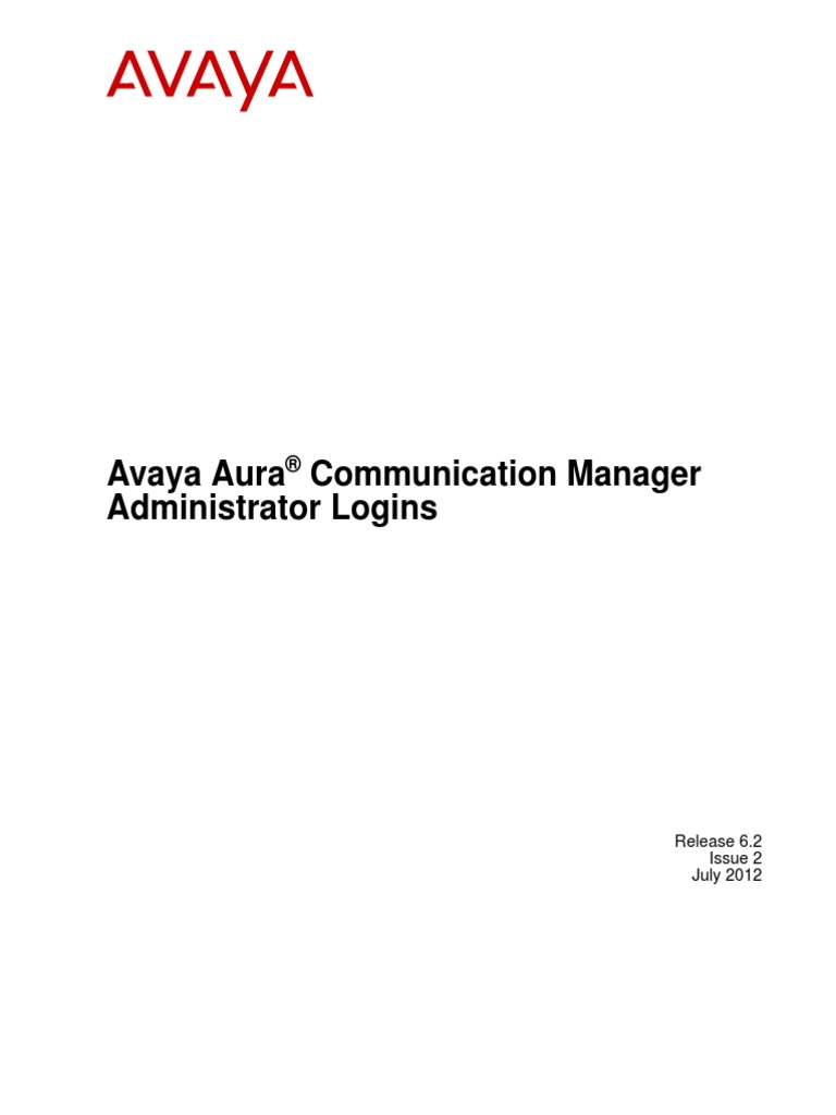 Avaya Aura Communication Manager Administrator Logins | PDF | File Transfer Protocol | Radius