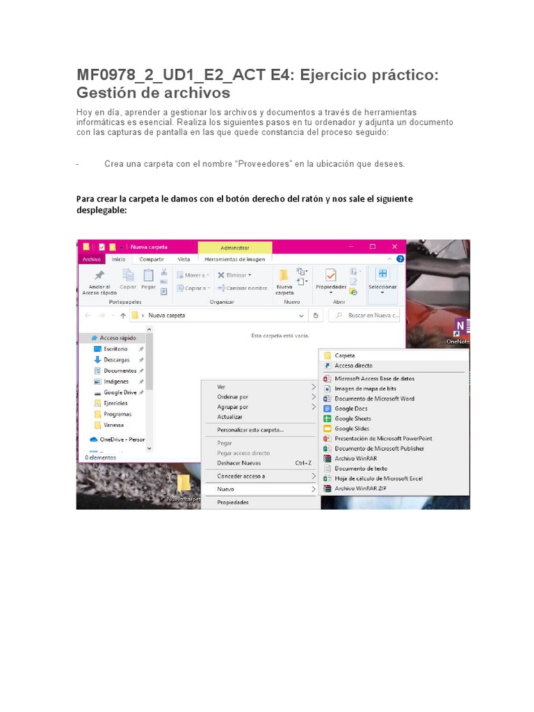 E4 Ejercicio Práctico Gestión de Archivos | PDF