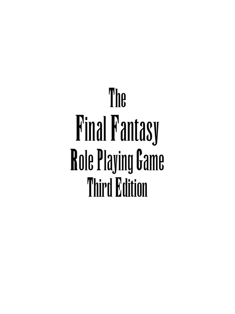Final Fantasy RPG Third Edition Core Rulebook | PDF | Final Fantasy ...