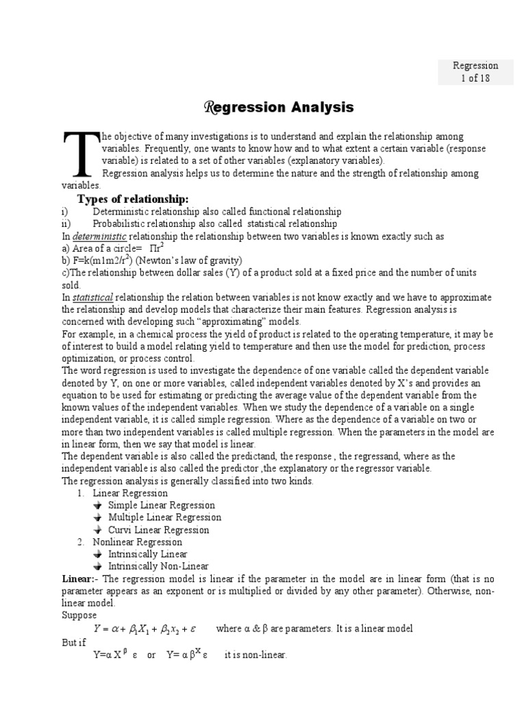 1 - Stat-701 Regression | PDF | Regression Analysis | Errors And Residuals