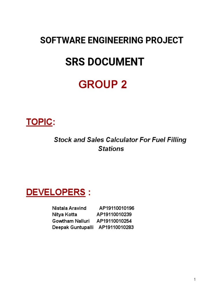 SRS Document | PDF | Business | Technology & Engineering