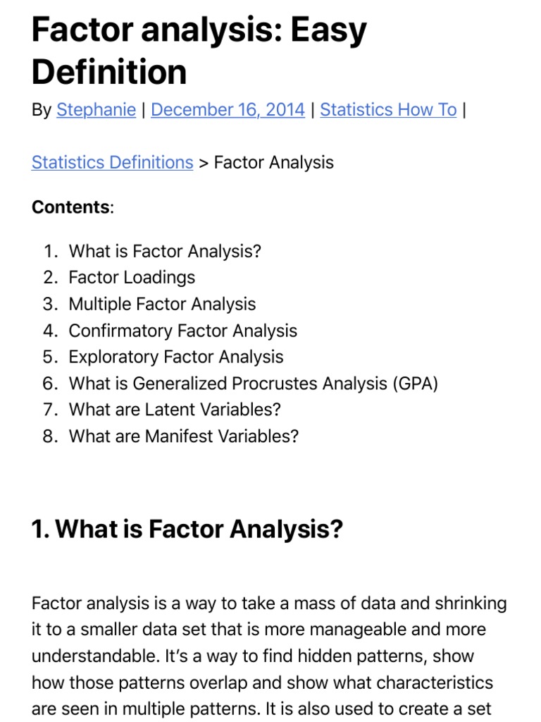 Factor Analysis Simplified Guide | PDF | Factor Analysis | Structural ...