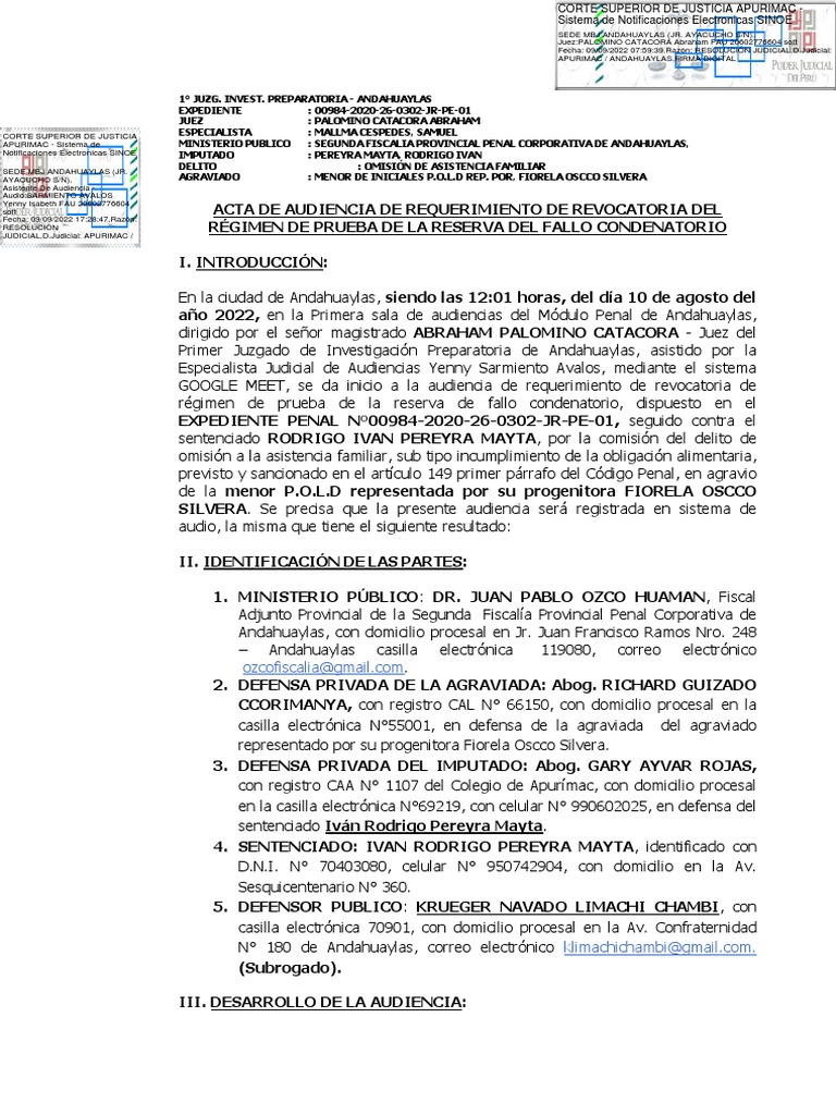 Exp. 00984-2020-26-0302-JR-PE-01 - Resolución - 50625-2022 | PDF ...
