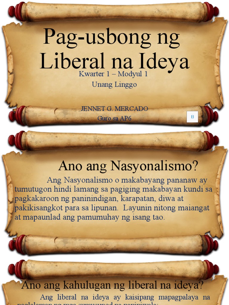 AP6 - Q1W1 - Pag-usbong-ng-Liberal-na-Ideya by JGM | PDF