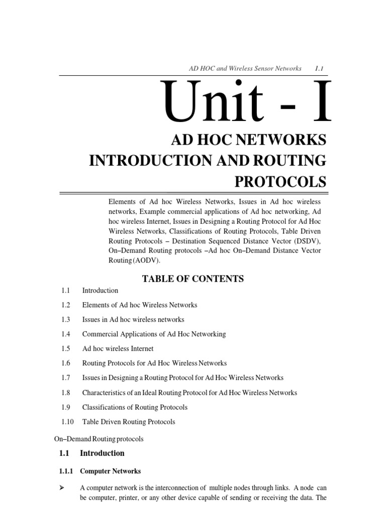 Unit-I - EC8702-Adhoc and Wireless Sensor Networks | PDF | Wireless Ad ...