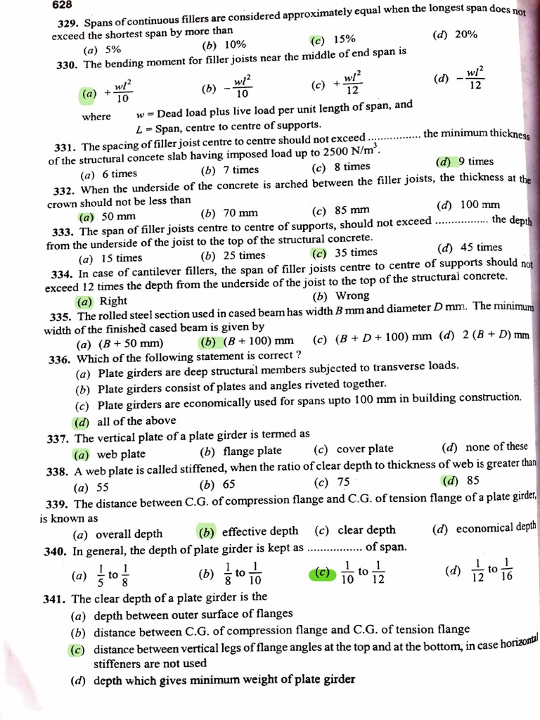 Beam Column Connection Plate Girder mcq-1 | PDF | Buckling | Beam ...