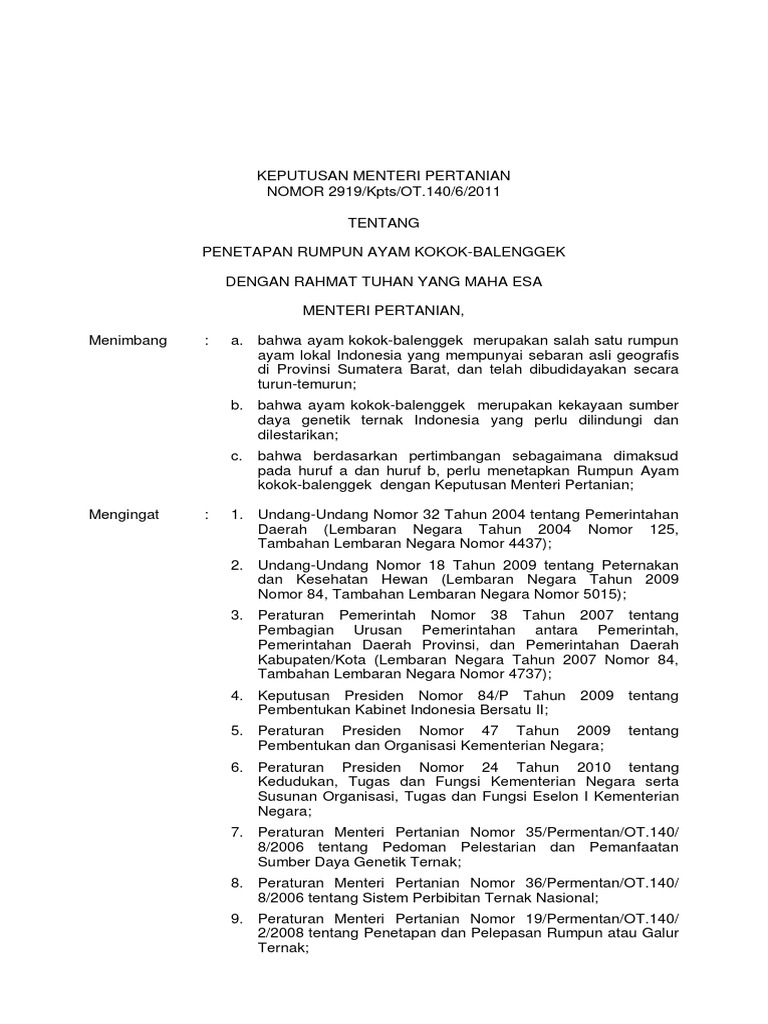 Penetapan Ayam Kokok-Balenggek | PDF