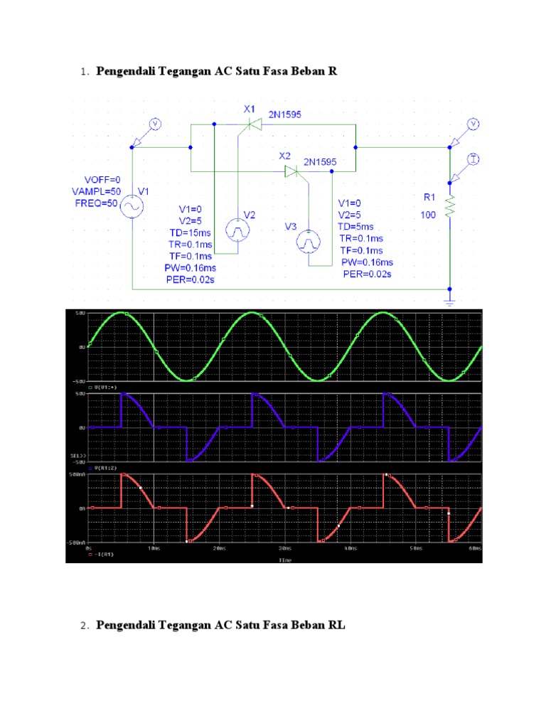 Pengendali Tegangan AC Satu Fasa Beban R | PDF