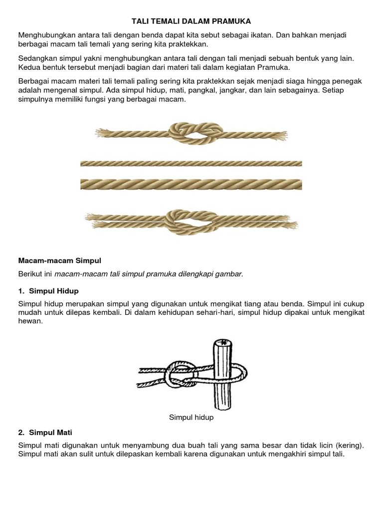 Simpul dan Ikatan Pramuka Lengkap | PDF