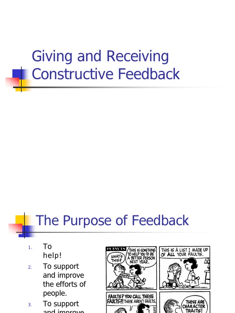 Giving and Receiving Feedback | PDF | Career & Growth | Wellness