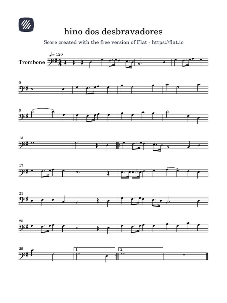 Hino Dos Desbravadores trombone | PDF