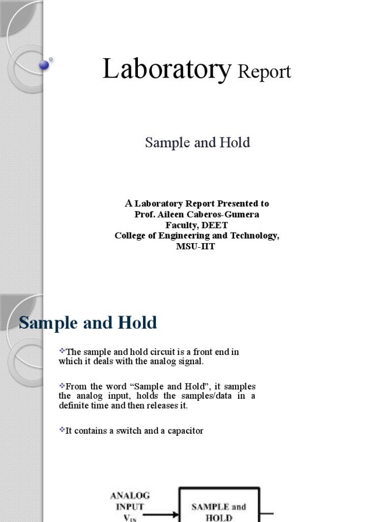Lab 3 Report - Sample and Hold | PDF