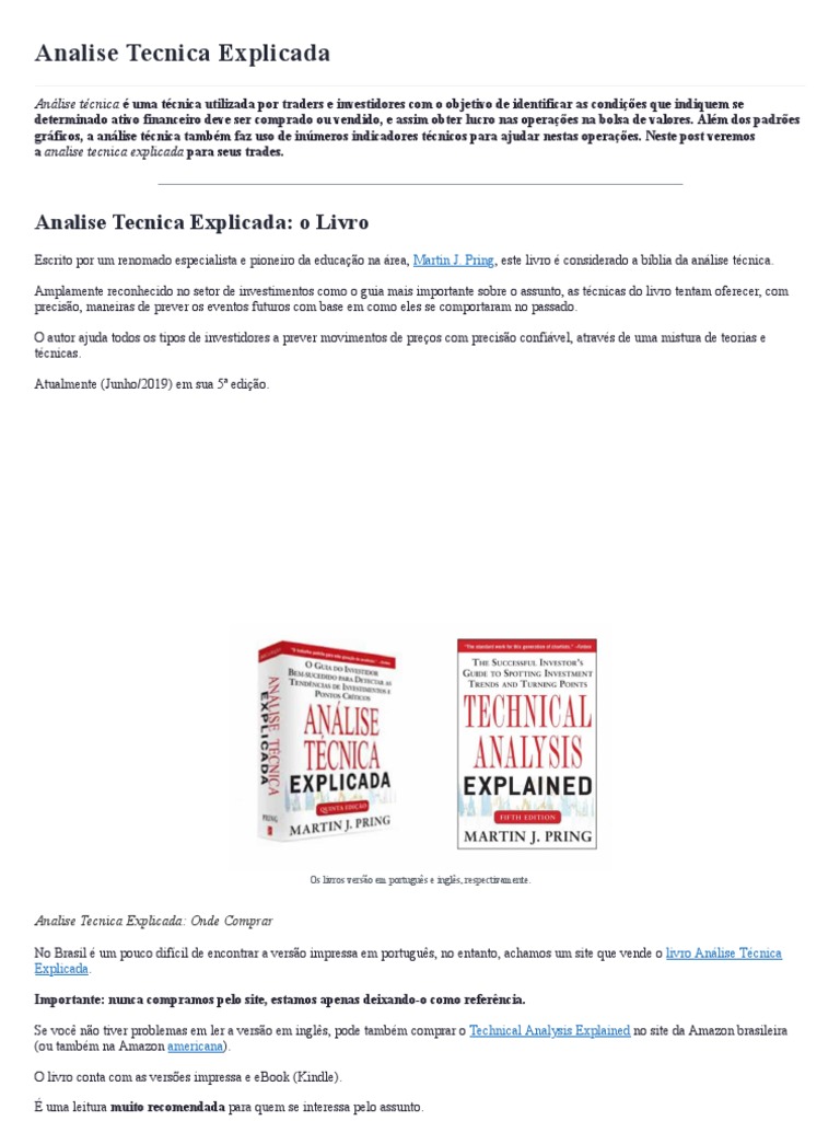 Análise Técnica Explicada por Martin J. Pring | PDF | Análise técnica ...