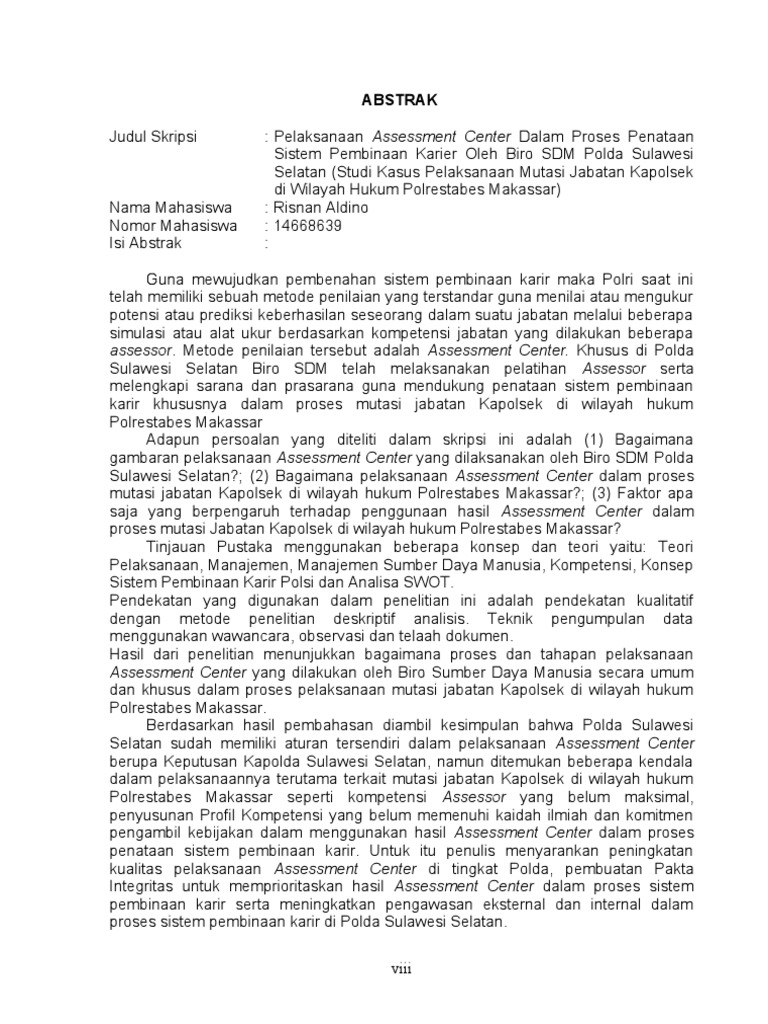 Abstrak Skripsi | PDF