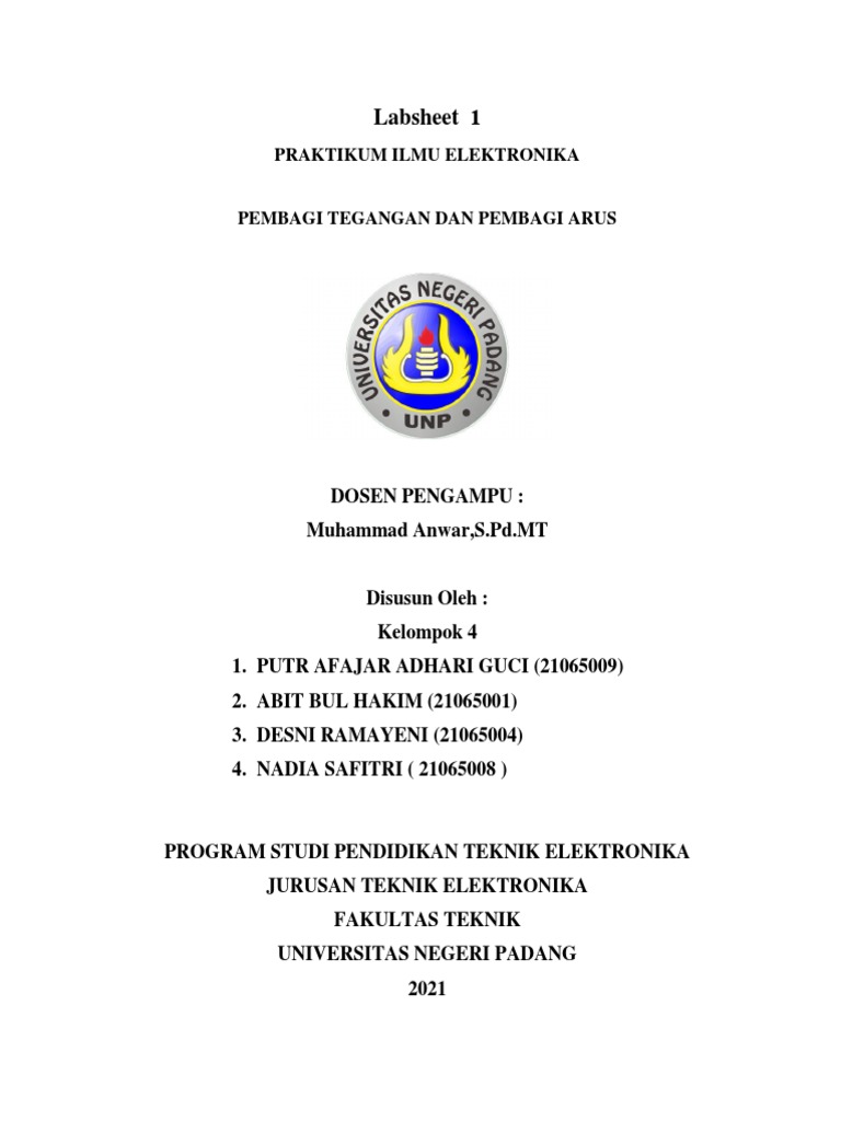 Labsheet 1 Pembagi Arus Dan Tegangan | PDF | Sains & Matematika