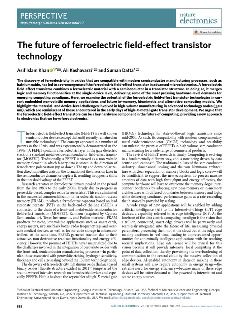 The Future of Ferroelectric Field-Effect Transistor Technology | PDF ...