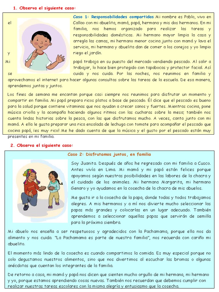 Caso 1: Responsabilidades Compartidas: Caso 2: Disfrutamos Juntos, en ...