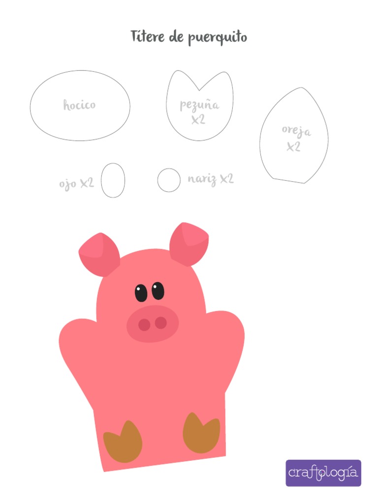 Moldes para Títere de Puerquito | PDF