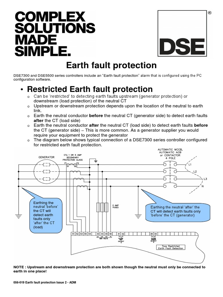 056-019 Earth Fault Protection | PDF | Power Engineering | Electrical ...