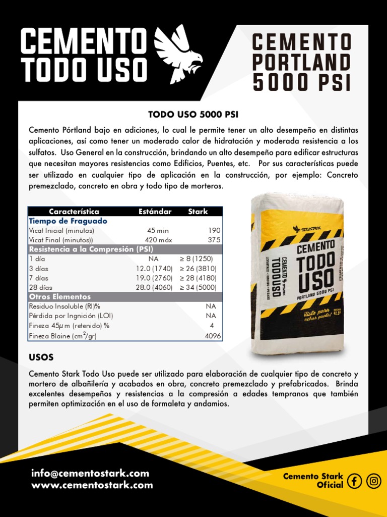 Hoja Tecnica STARK 5000 Junio 2021 | PDF | Hormigón | Cemento