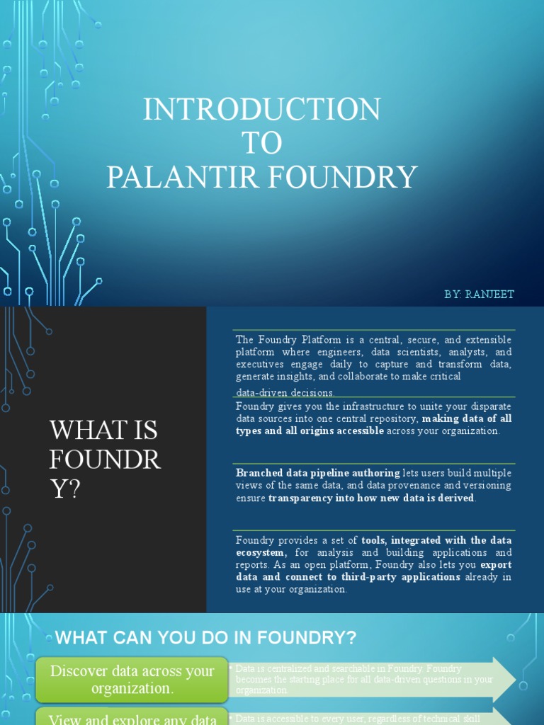 Palantir Foundry Introduction | PDF