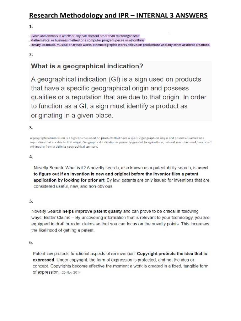 Internal 3 Answer - RM and Ipr | PDF