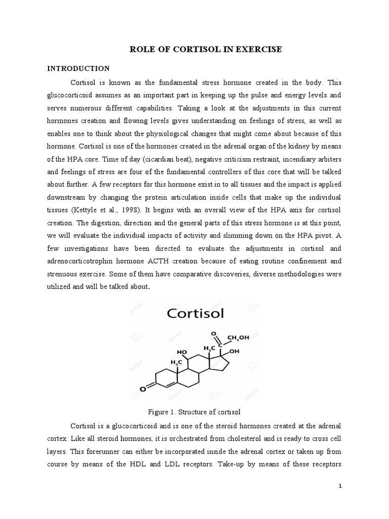 ROLE OF CORTISOL IN EXERCISE | PDF | Hypothalamic–Pituitary–Adrenal ...