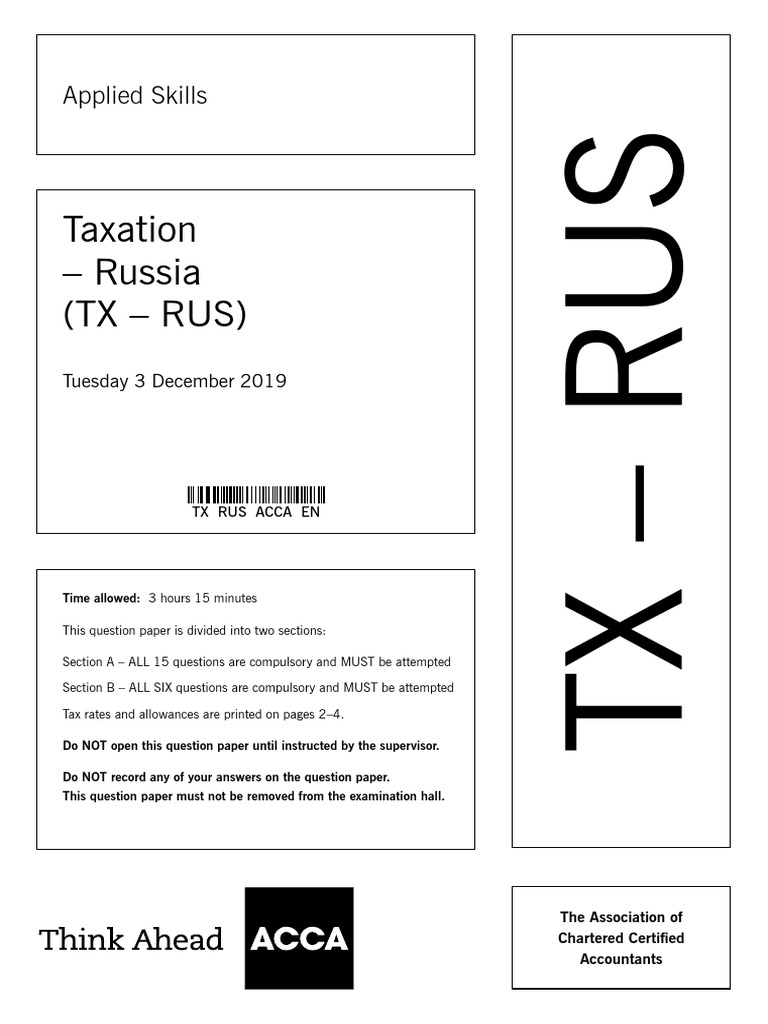 Analysis of Tax Rates, Allowances and Deductions for Taxation in Russia ...