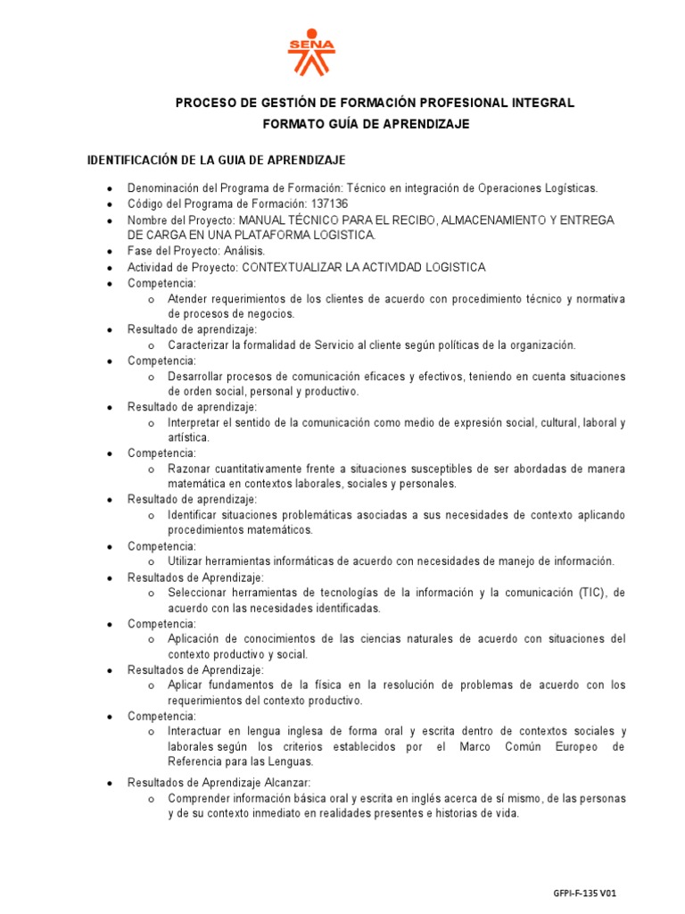 Gfpi-F-019 Guia de Aprendizaje 1 | PDF | Estadísticas | Aprendizaje