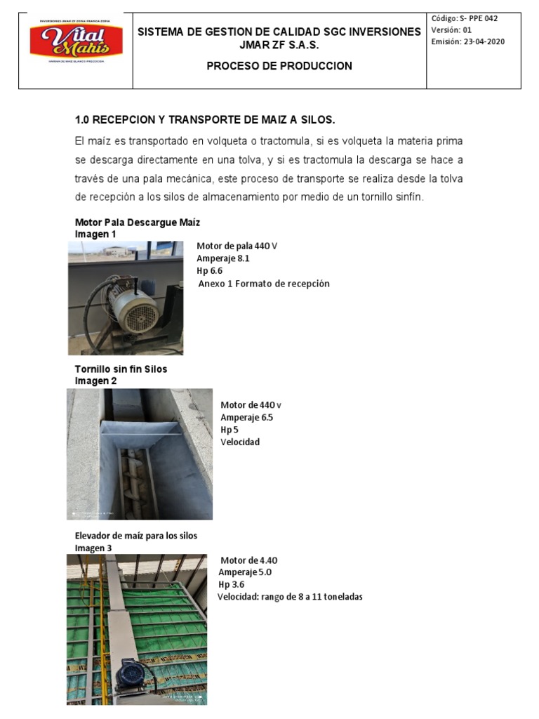 MANUAL DE PROCESOS Produccion | PDF | Ingeniería mecánica