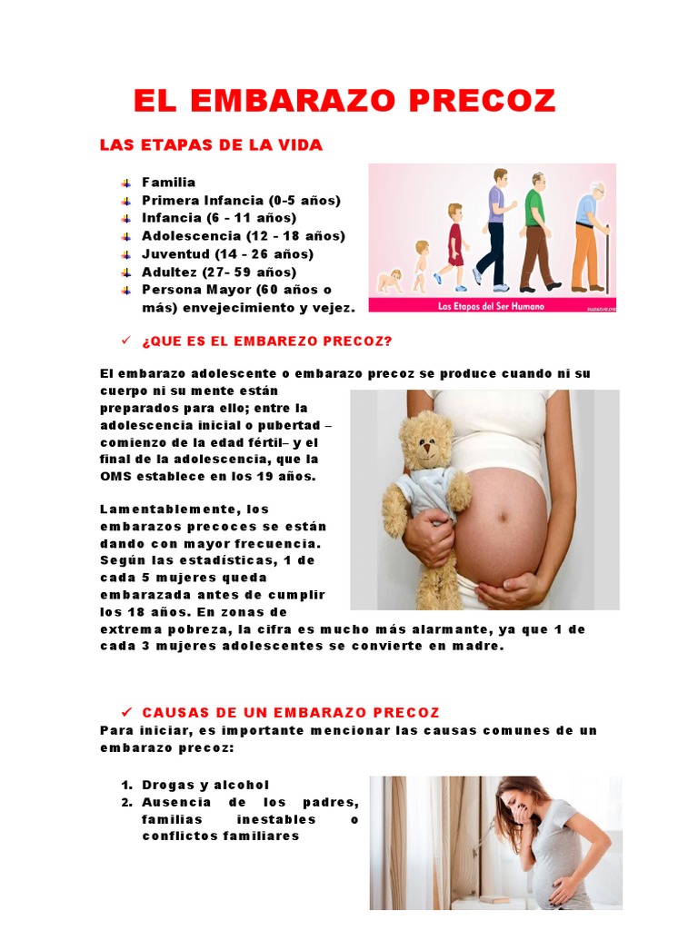 El Embarazo Precoz | Descargar gratis PDF | El embarazo | Embarazo en la adolescencia