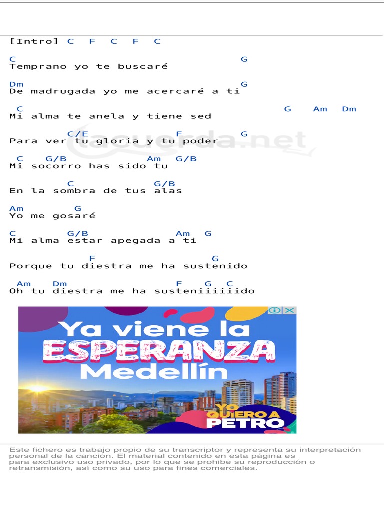TEMPRANO YO TE BUSCARE, Marcos Witt Acordes | PDF