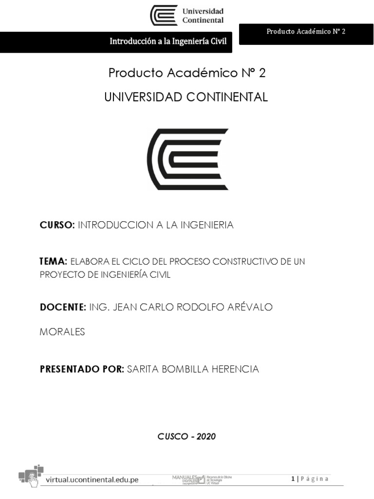 Producto Académico n2 Sarita Bombilla - 051938 | PDF | Ingeniería | Sectores Economicos