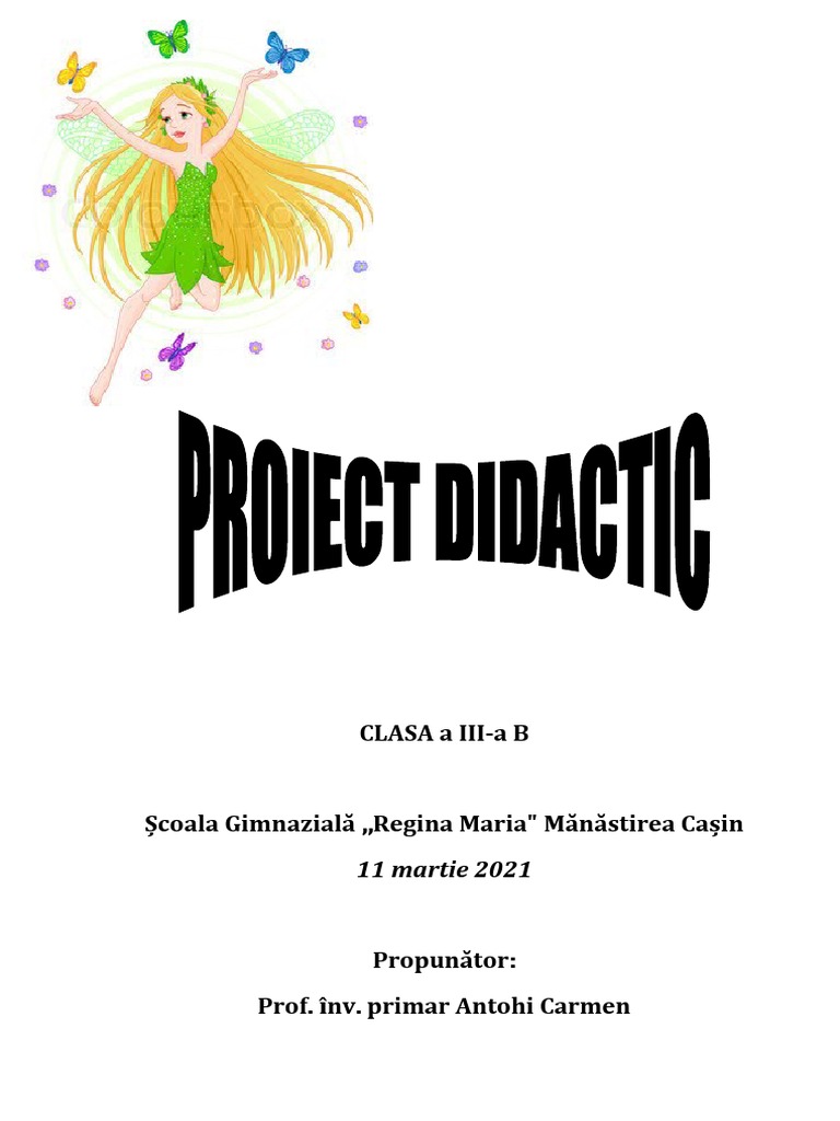 Proiect de Lectie - Tablou de Primavara | PDF
