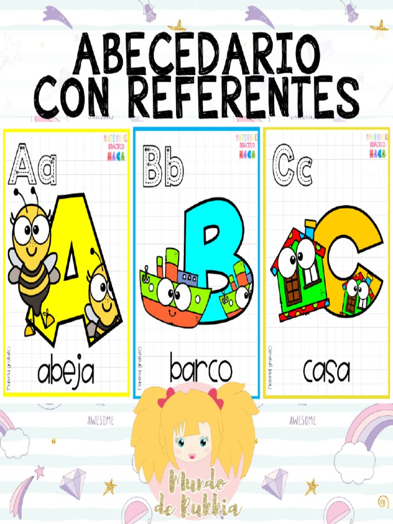Láminas Del Abecedario Con Referentes Recopilado Por Mundo de Rukkia | PDF
