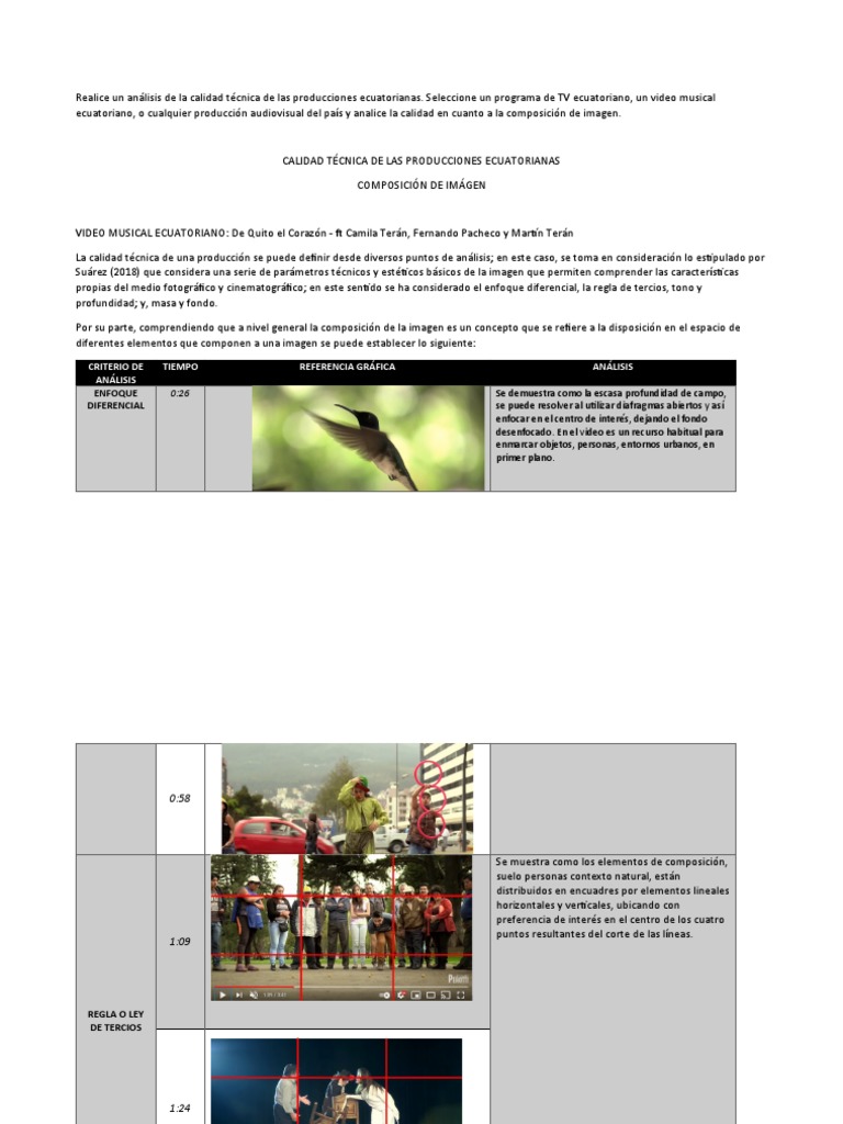 Análisis de Composición Audiovisual Ecuatoriana | PDF