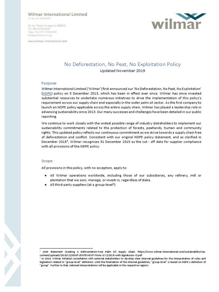 Wilmar Ndpe Policy - 2019 | PDF | Employment | Sexual Harassment