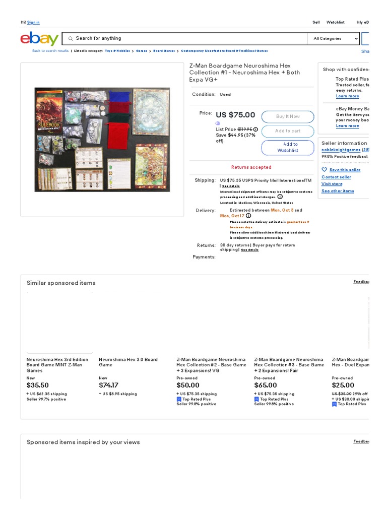 Search For Anything: Z-Man Boardgame Neuroshima Hex Collection #1 - Neuroshima Hex + Both Expa ...