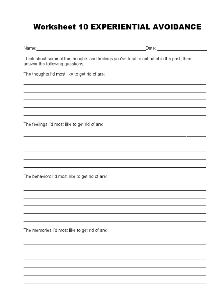 Experiential Avoidance | PDF | Thought | Experience