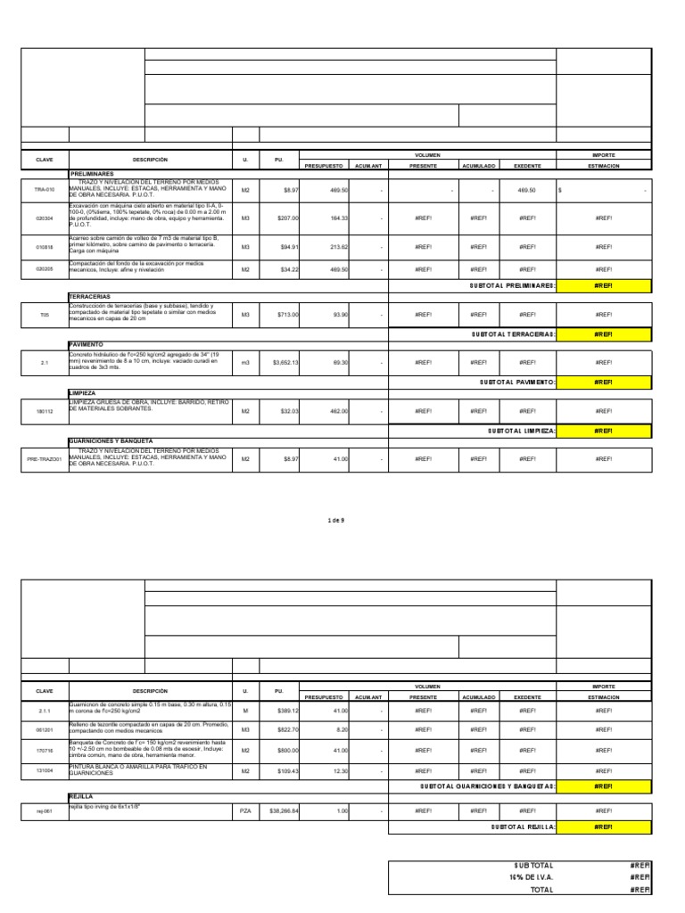 Ejemplo de Estimación Con Generador de Obra | PDF | Ciencias de la Tierra