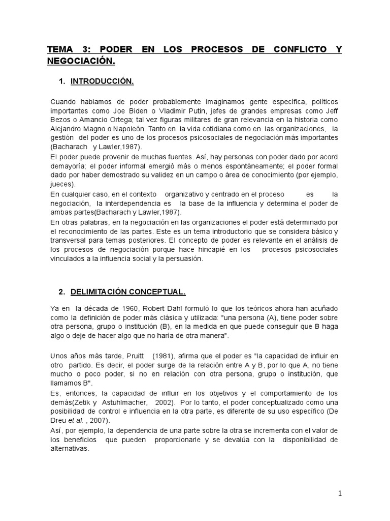 Tema 3 Conflicto | PDF | Poder (social y político) | Comportamiento