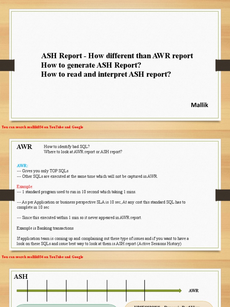 003.ASH Report Analysis - How To Read ASH Report | PDF | Relational ...