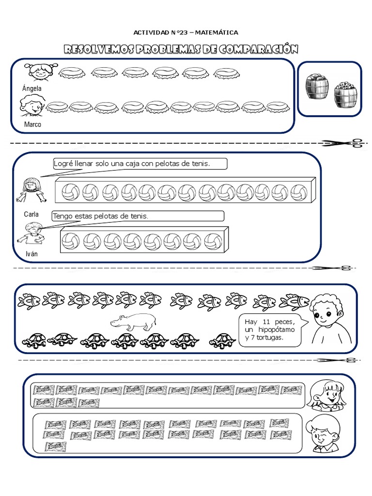 Problemas Matemáticos de Comparación y Suma | PDF