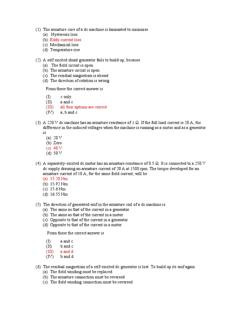 Assignment MC-1 | PDF | Electric Motor | Electric Generator